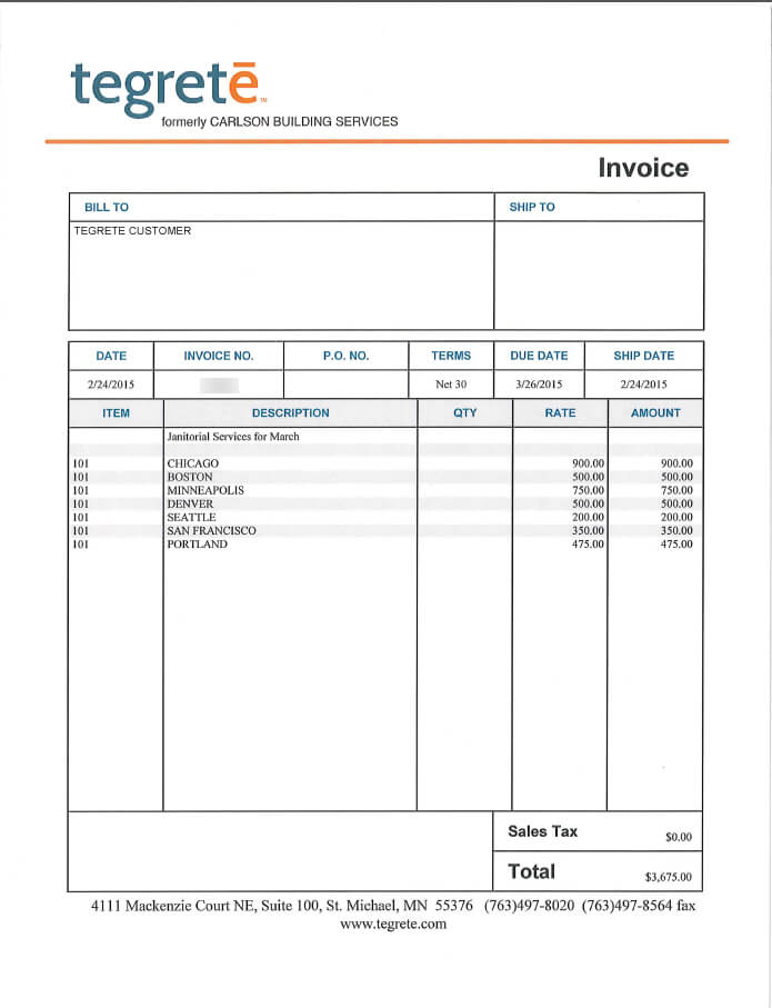 Invoice Consolidation Tegrete